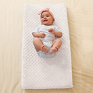 Baby Changing Pad Cover, Super Soft Minky Dot Diaper Changing Table Covers for Baby Girls and Boys, Ultra Comfortable, Safe for Babies, Fit 32"/34'' x 16" Pad (Beige)