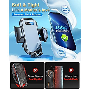 VANMASS Upgraded Car Vent Phone Mount [Patent Steel-Hook] Air Vent Holder Clip Sturdiest Shockproof Universal Mobile Cell Phone Mount Handsfree Stand Cradle for iPhone 14 13 Samsung Galaxy,Grey