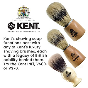 Kent SB2 Shaving Soap Puck Shaving Soap Refill for Men for Shaving Soap Bowl Use with Shaving Brush for Men, Luxury Shave Barber Soap Made with Extracts of Lavender, Pine, and Clove, Made in England