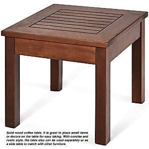 3PCS Outdoor Furniture Set Patio Conversations Set 2 Armchairs with Coffee Table Wide Armrest Tight Hand Woven Rattan Sloping Backrest Curved Chair Seat Perfect for Garden Balcony Poolside Use