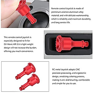 Remote Control Joystick, Metal Drone Thumb Rocker Joystick Upgrade Replacement Compatible with DJI Mavic AIR 2(Red)