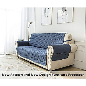 Ameritex Couch Sofa Slipcover 100% Waterproof Nonslip Quilted Furniture Protector Slipcover for Dogs, Children, Pets Sofa Slipcover Machine Washable (Blue, 68")