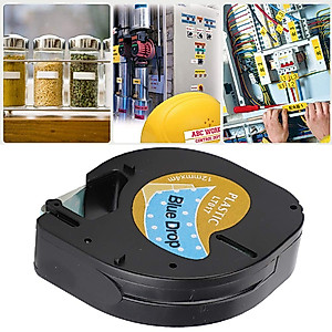 HYEIUIRA Thermal Paper Label Tape Cute Labeling Ribbon Sticker Blue Drop Type for Dymo 12mm