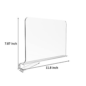 BTSD-home 8 Pack Acrylic Shelf Dividers for Closet Organization Clear Shelf Dividers for Wood Shelves in Bedroom, Kitchen and Office