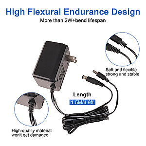 SNES Power Cord, NES Power Cord, AC Power Supply Compatible with Super Nintendo/SNES/NES/Genesis1