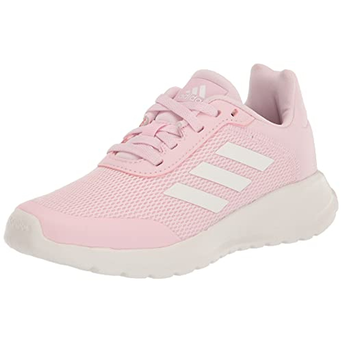 adidas Tensor Run 2.0 Shoe, Clear Pink/Chalk White/Clear Pink (Lace-Up), 6 US Unisex Big Kid