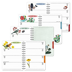 Geninne Zlatkis 2024 Weekly Planner: Birds of a Feather | Travel-Size 12-Month Calendar | Compact 5" x 7" | Flexible Cover, Wire-O Binding, Elastic Closure, Inner Pockets