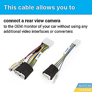 Germes Lab. Rear View Camera Connection Cable Compatible with Toyota Auris Avensis Camry Corolla Prius RAV4 with GEN5 / GEN6