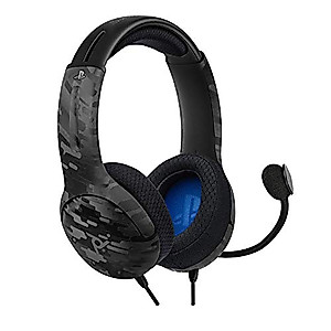 PDP Gaming LVL40 Stereo Headset with Mic for PlayStation, PS4, PS5, PC- Noise Cancelling Microphone, 3.5mm jack - Camo, Camouflage
