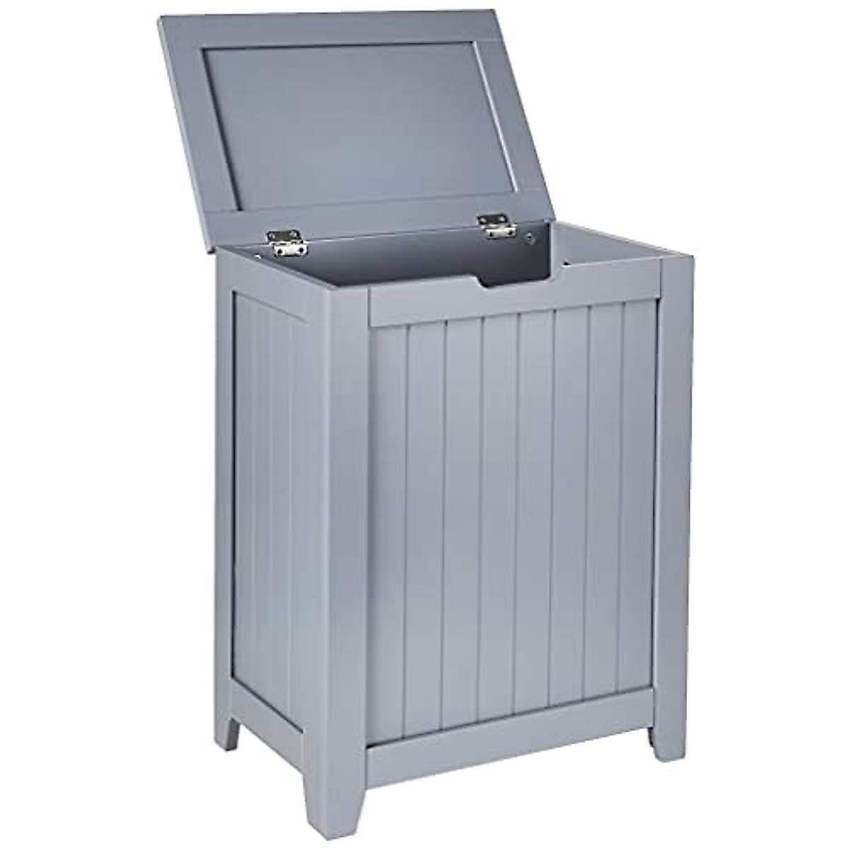 Redmon 18'' x 11.25'' x 23.25'' Contemporary Country Wainscot Style Wooden Clothes Hamper for Bedroom, Bathroom, and Laundry Room, Grey