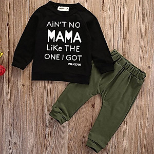 Toddler Baby Boy Fall Winter Outfits Clothes Set Printed Tops Pants Leggings 0-3 Y(Long Sleeve, 18-24 Months)