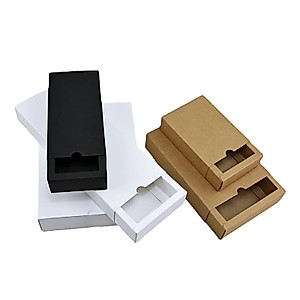 MODADA Gift Bags 10pcs Kraft Paper Drawer Packaging Box Clothing Candy Packaging Gift Boxes (Color : Kraft, Size : 25x10x3.5cm)