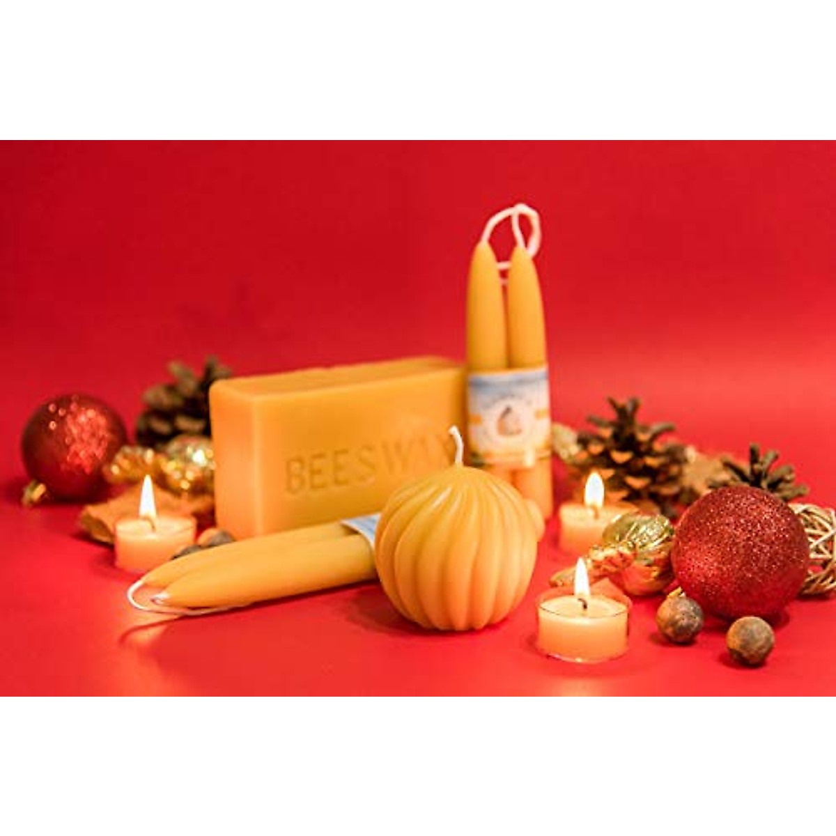 2-pack of 1lb Beeswax Block (not a candle) - 100% Pure Beeswax, hand-poured and family-run - by Gammy's Beezwax Candles