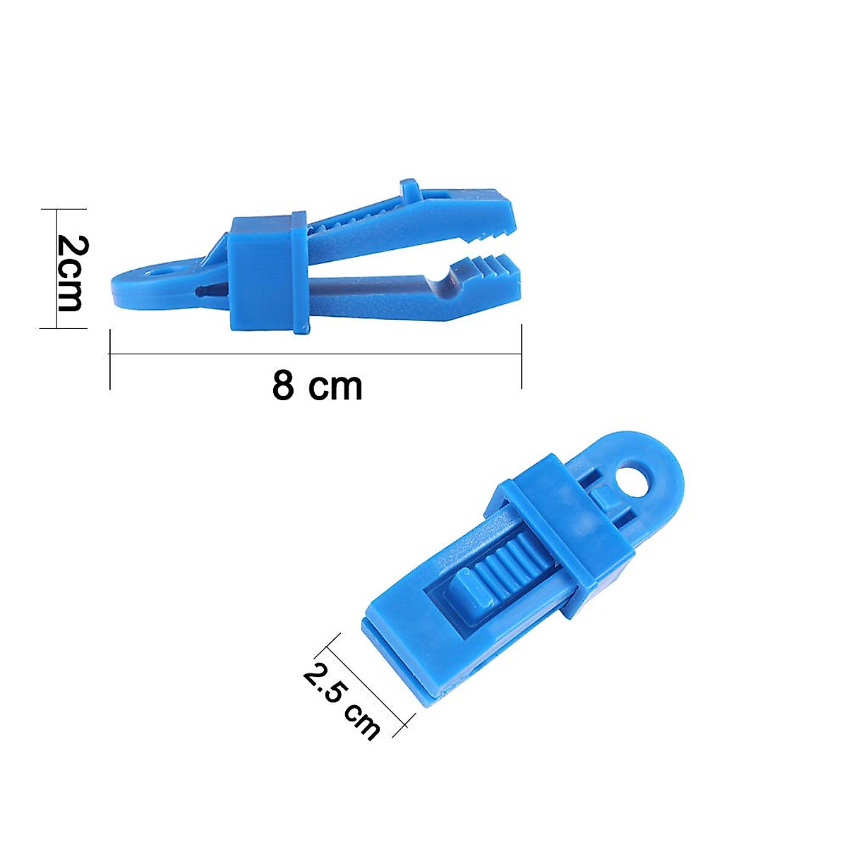 12pcs Clamp Tarp Clips Outdoor Tent Canopy Clip Awning Clamp Set Trap Clips Jaw Tent Snaps Hangers Camping Clamp Clips Tent Tighten Lock Grip Farming Garden (Blue)