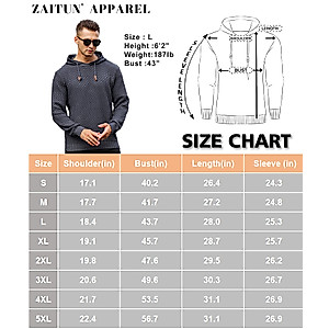 Zaitun Mens Hooded Sweatshirt Long Sleeve Solid Knitted Hoodie Pullover Sweater Khaki