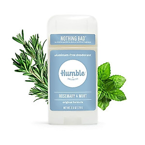 HUMBLE BRANDS Original Formula Aluminum-free Deodorant. Long Lasting Odor Control with Baking Soda and Essential Oils, Rosemary Mint, Pack of 1