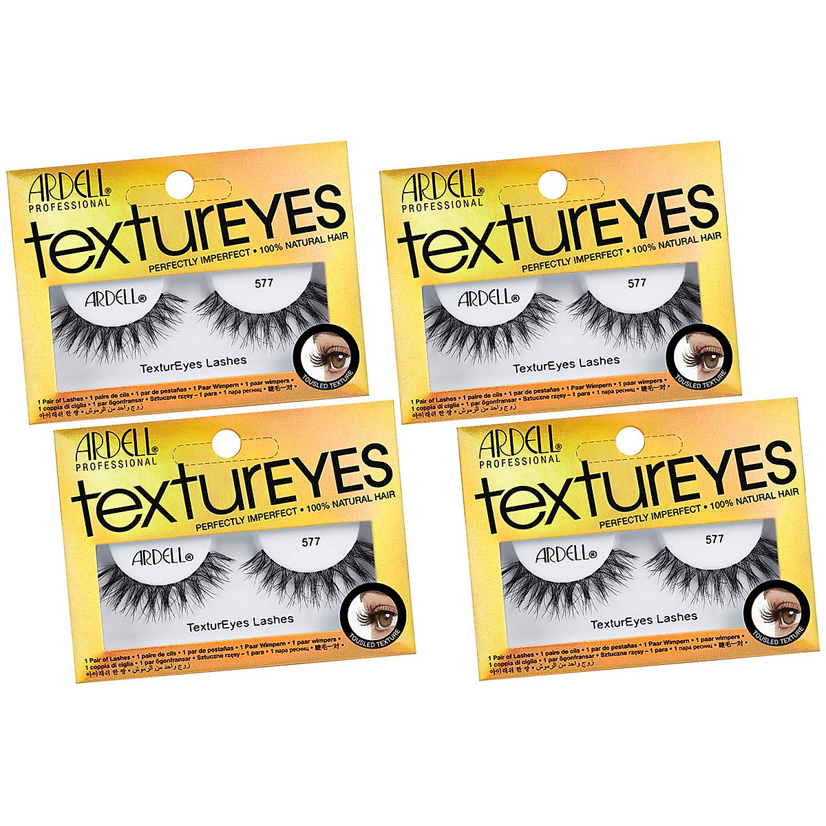 Ardell TexturEyes False Strip Lashes #577, 4 Pack