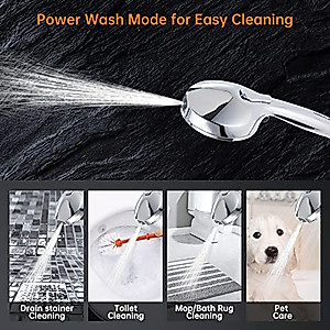 APPASO Hand Held Shower Head with 59'' Stainless Steel Hose, Upgraded 9 Modes High Pressure Shower Head with Handheld, Chrome High Flow Handheld Showerhead with 360° Rotation Bracket, Rubber Washers