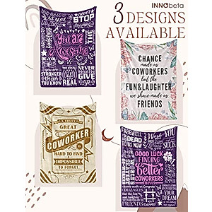 InnoBeta Coworker Leaving Gifts for Women Flannel Blankets Throws, Inspirational Gifts for Women, Going Away Farewell Gifts for Coworkers - Purple Flannel Blanket (50"x 65") - You are Awesome