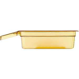 Carlisle FoodService Products 30861H13 StorPlus High Heat Food Pan with 1 Handle, 4" Deep, Third Size, Amber