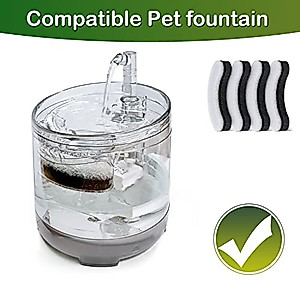 Cat Water Fountain Filter,Arc-Shaped Sponge Activated Carbon Cat Fountain Filter Replacement Filters Compatible WF050 & WF100 Automatic Pet Water Fountain (12 Pack)