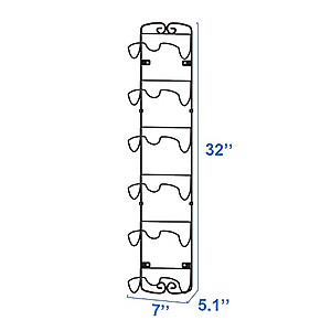 Bextsrack Towel Rack Wall Mounted Metal Wine Rack Towel Shelf Holder Storage with 6 Compartments for Bathroom Hand Towels, Washcloths - Black