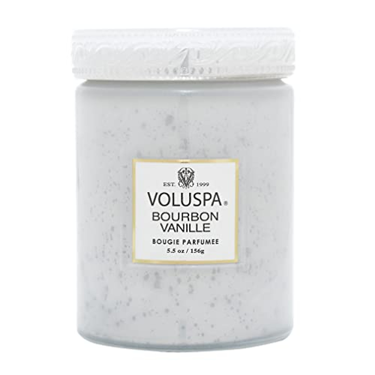 Voluspa Bourbon Vanille Candle | Small Glass Jar | 5.5 Oz. | 50 Hour Burn Time | Hand-Poured Coconut Wax + AllNatural Wicks for a Clean Burn | Vegan | Poured in The USA