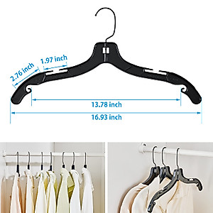 Donext Plastic Hangers with 360 Swivel Metal Hook, Heavy Duty Clothes Hangers, Durable Closet Hangers for Shirt, Coat and Dress (30 Pack, Black)
