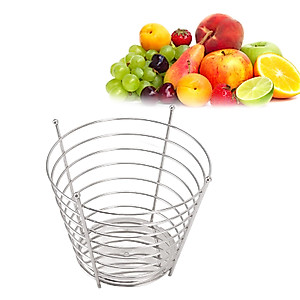 Fruit Bowl, Kitchen Basket, Fruit Basket Stainless Steel Round 4 Legged Snack Fruit Table Basket for Home Organizing Storage