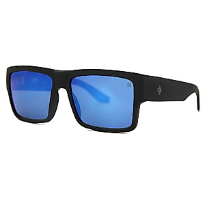 SPY Cyrus Matte Blk Happy Drk Gry Grn Polar w/Drk Blue Mirror