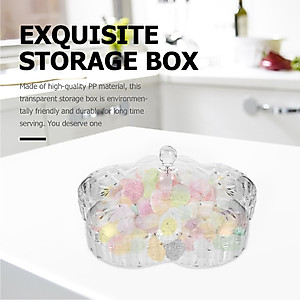 Cabilock Compartment Serving Trays for Food Snack Serving Tray with Lid Decorative Appetizer Tray Serving Plates Round Dishes for Dried Fruits Nuts Candies Fruits