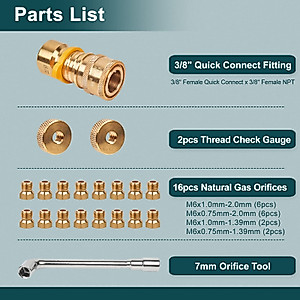 GASPRO Propane to Natural Gas Conversion Kit, Fit for Blackstone 28'' & 36'' Griddles, Tailgater, Rangetop Combo & Single Burner Rec Stove, 3/8" Quick Connect & 12FT Hose