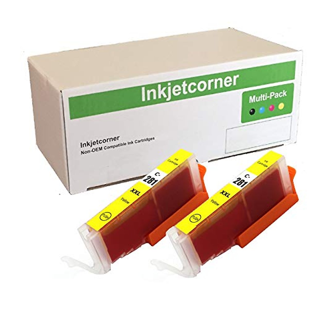 Inkjetcorner Compatible Ink Cartridge Replacement for CLI-281Y CLI 281 XXL for use with TR8622 TR8620A TR8620 TR8520 TS6320 TS8320 TR7520 TS702 TS9120 TS8220 (Yellow, 2-Pack)