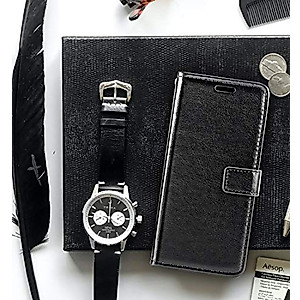 Shantime for Crosscall Core-Z5 Case, Premium PU Leather Magnetic Flip Case Cover with Card Holder and Kickstand for Crosscall Core-Z5 (6.08”) Black