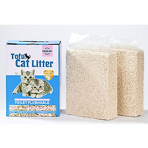 FEELING BEST Tofu Cat Litter 11.2LB(5.6lb×2bag) Clumping, 100% Food Grade Raw Materials, Clumping,Flushable,Ultra Absorbent and Fast Drying,Solubility in Water,Really Dust-Free,Less Scattering