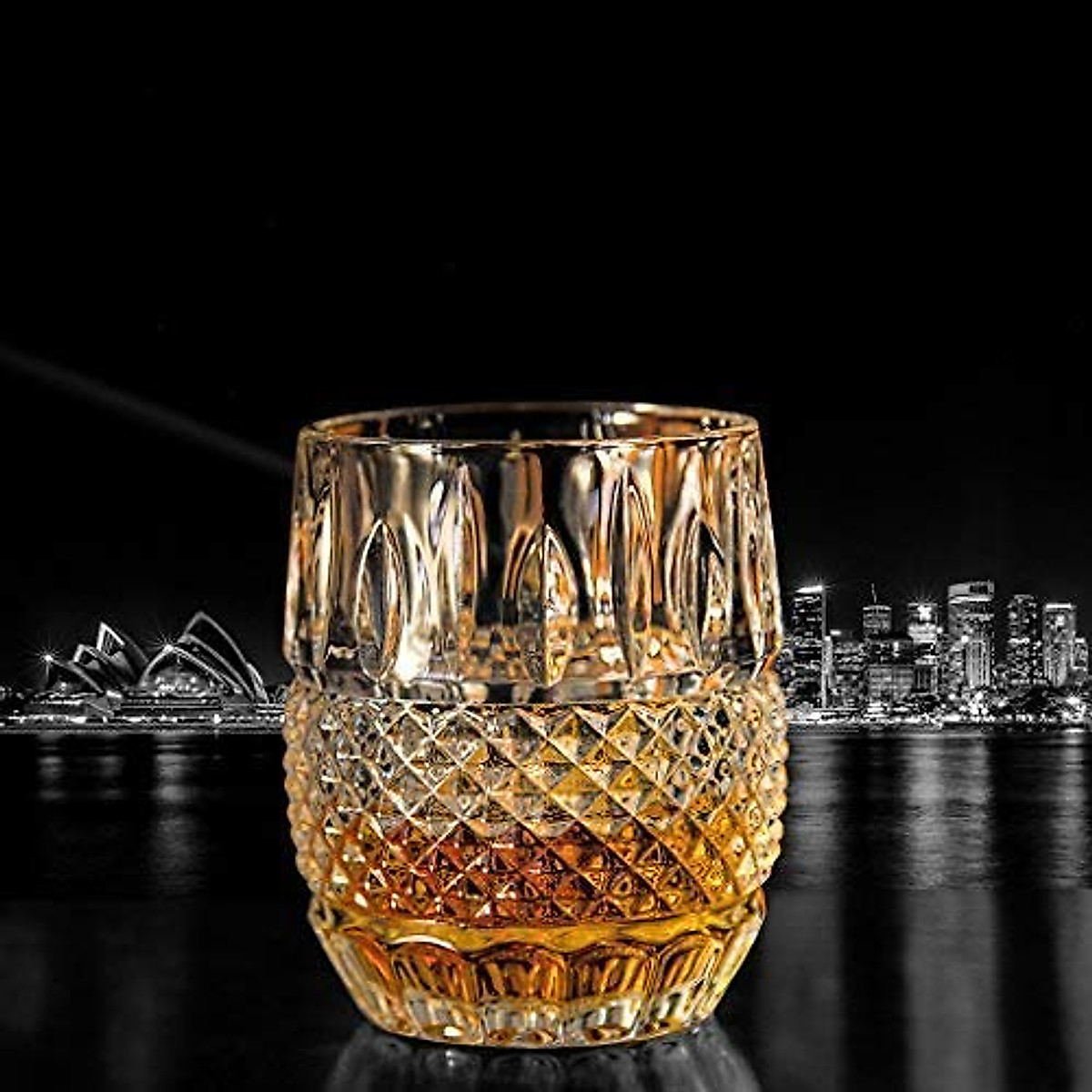 Unique Whiskey Glasses Set of 2, 10oz Ultra Clarity Crystal Glass Rocks Tumblers, Liquor, Bourbon or Scotch, Old Fashioned Rocks Glass Tumbler for Scotch, Cocktail, Liquor