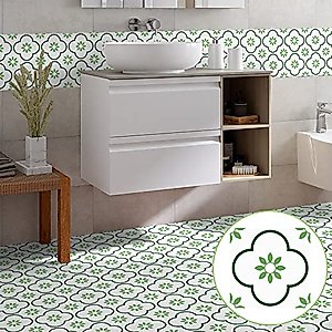 LSDECO 26 Sheets Peel & Stick Floor Tiles Vinyl Flooring 8"x8", Self-Adhesive Removable, Suitable for Wall Floor Kitchen Bathroom