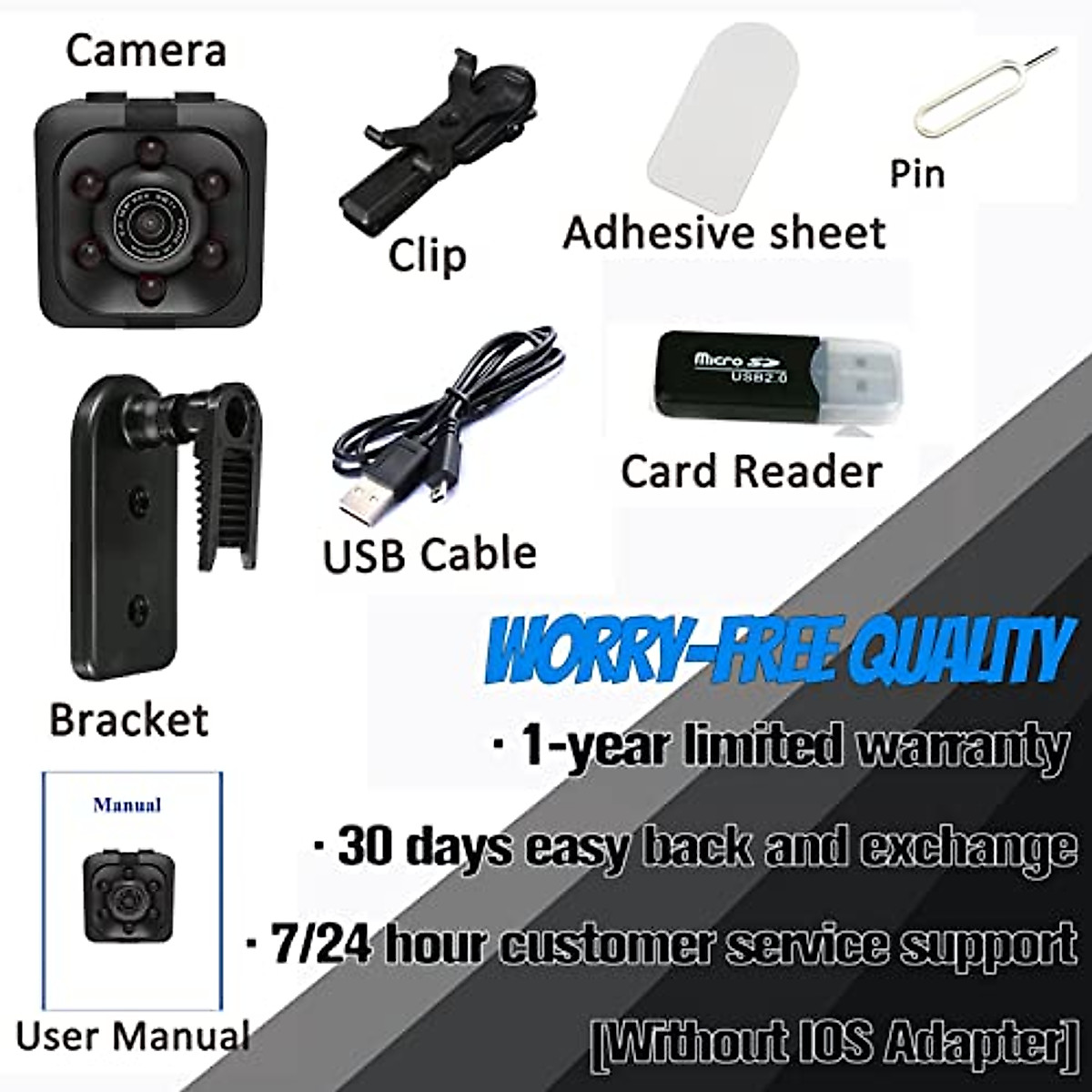 Hidden Spy Camera Mini Wireless Small 1080P Security Camera Camaras Espias Ocultas Motion Activated Detection Night Vision Small Indoor Outdoor Nanny Cam for Cars Home Apartment Gift Exclude SD Card