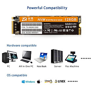 XMYA M.2 NVMe Internal 128GB SSD Solid State Drive, Up to 560 MB/s
