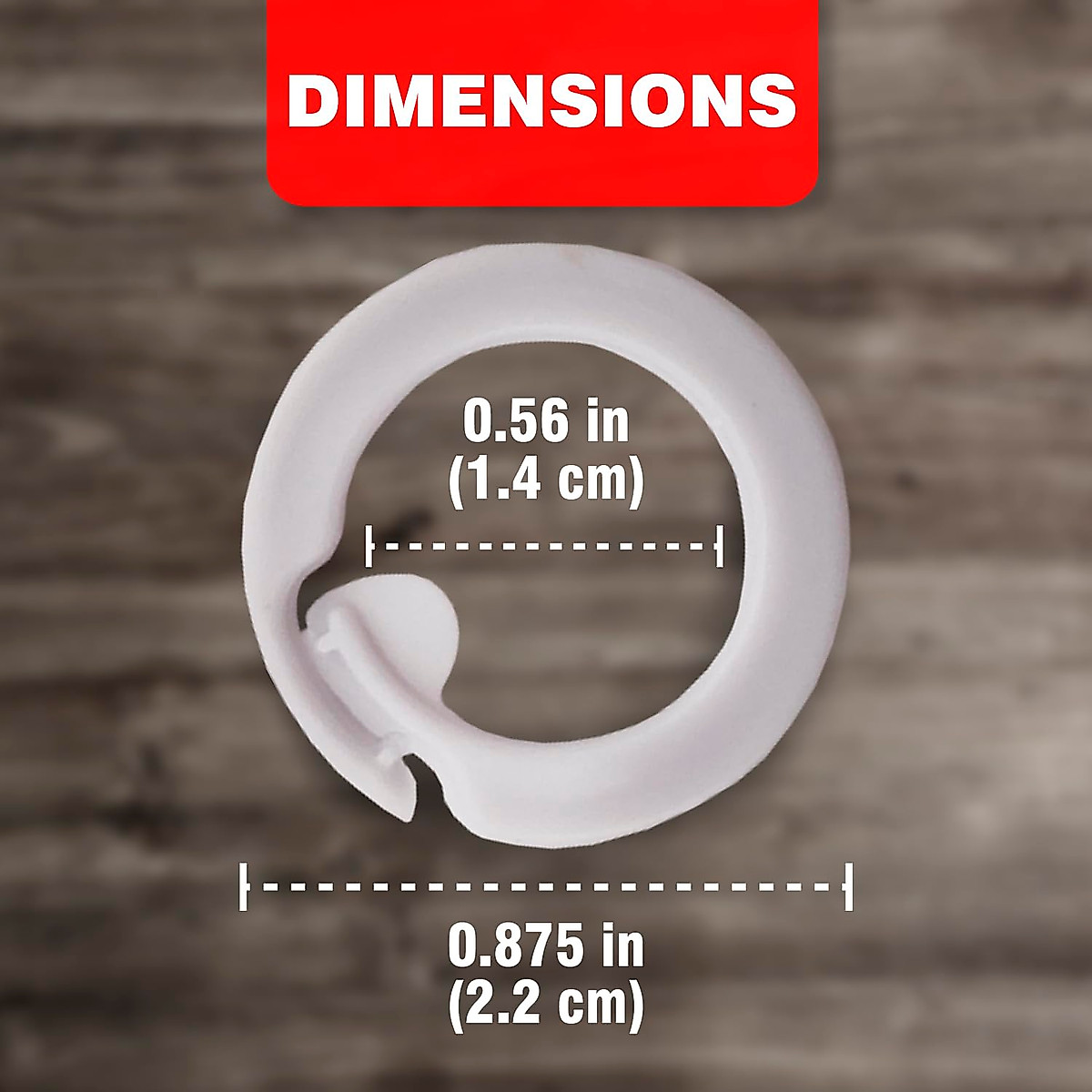 Amazing Drapery Hardware Premium Plastic Roman Shade Split Rings, 50 Pack - Premium White Finish, UV-Resistant - Versatile and Easy-to-Use for Window Valances and Shades