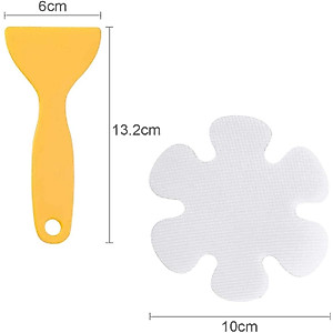 20 Pcs Bathtub Stickers,Non-Slip Flower Shape Safety Shower Treads Self Adhesive Shower Stickers with Scraper for Tubs Bath