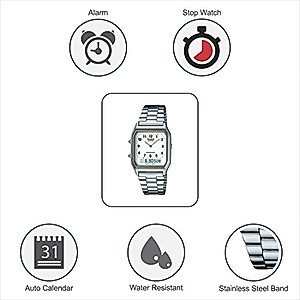 Casio General Men's Watches Digital-Analog Combination with 10 Year Battery Life AQ-230A-7BMQ - WW, White (AQ-230A-7B)