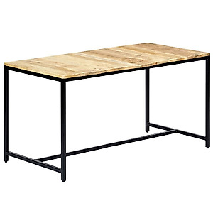 AJSEOYBS Large Dining Table,Industrial Rustic Kitchen Dining Room Table, Dinner Table for Kitchen, Living Room,Dining Table 55.1"x27.6"x29.5" Solid Rough Mango Wood