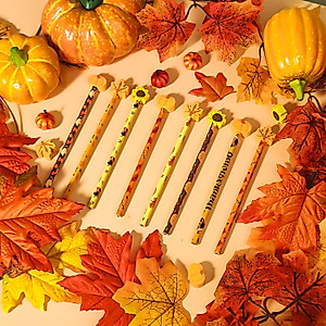 Fall Pencils with Erasers Toppers Autumn Themed Pumpkin Maple Leaf Sunflower Top Eraser Thanksgiving Decoration Bulk Pencil for Kids Students Office School Stationery Gift (30 Set)