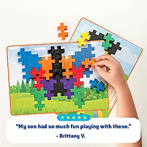 PLUS PLUS - BIG - BIG Picture Puzzles, Basic Color Mix - Construction Building Stem Toy, Interlocking Large Puzzle Blocks for Toddlers and Preschool