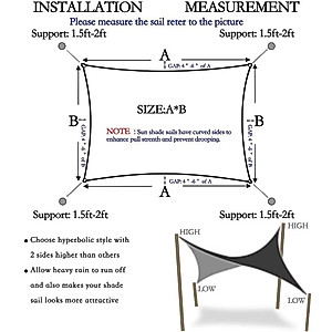 Lehood Sun Shade Sail, 8'x 10' Rectangle Canopy Sail UV Block Sun Shade for Outdoor Patio Garden Backyard, Outdoor Shade Sail Brown