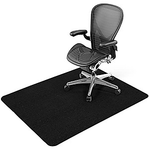 Office Chair Mat for Hardwood & Tile Floor, Computer Gaming Rolling Chair Mat, Under Desk Low-Pile Rug, Large Anti-Slip Floor Protector Rug, Easy to Clean,Black(48"*36")