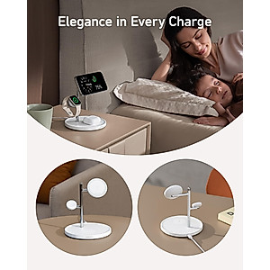 Anker MagSafe-Compatible iPhone 16 Wireless Charging Stand, MagGo 3 in 1 Wireless Charging Station, Qi2 Certified 15W Wireless Charger, Desk Accessory, for iPhone 16/15/14/13/12, Apple Watch, AirPods