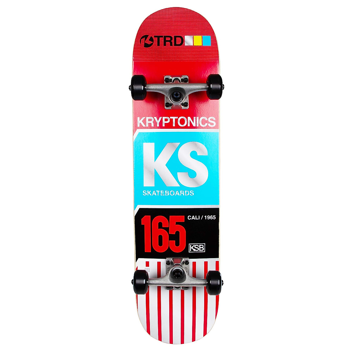 Kryptonics 31" Star Series VHS Skateboard – Retro Red/Blue Design, Durable Wood Deck, 54mm Smooth Wheels, Ideal for Youth & Intermediate Riders, Tricks & Cruising