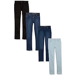The Children's Place Girls Super Skinny Jeans,Black Wash/Dk Twlight/Victory Blue Wash/Sky Wash 4 Pack,8